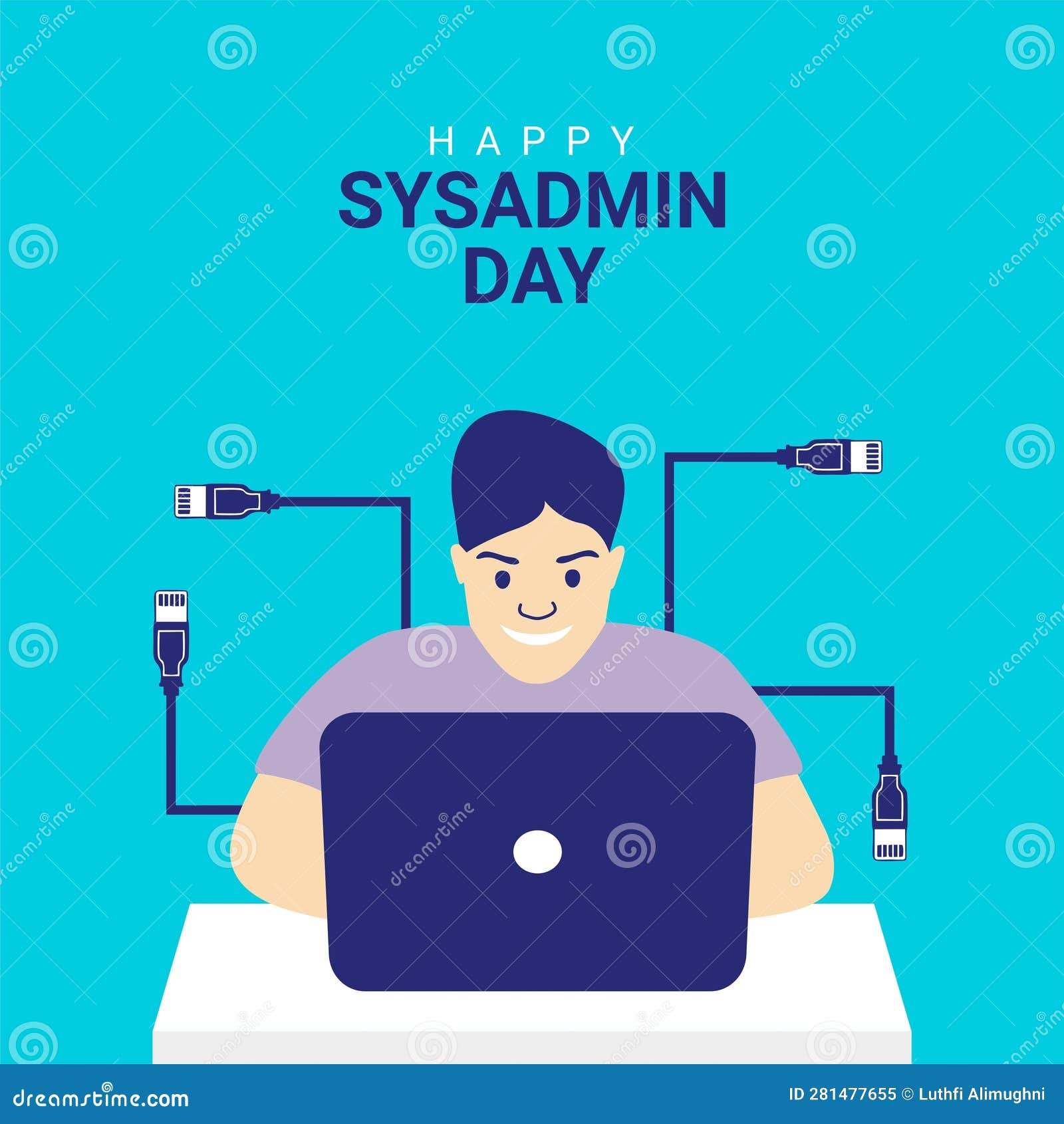 System Admin Day Poster Template Stock Vector - Illustration of sysadmin, working: 281477655