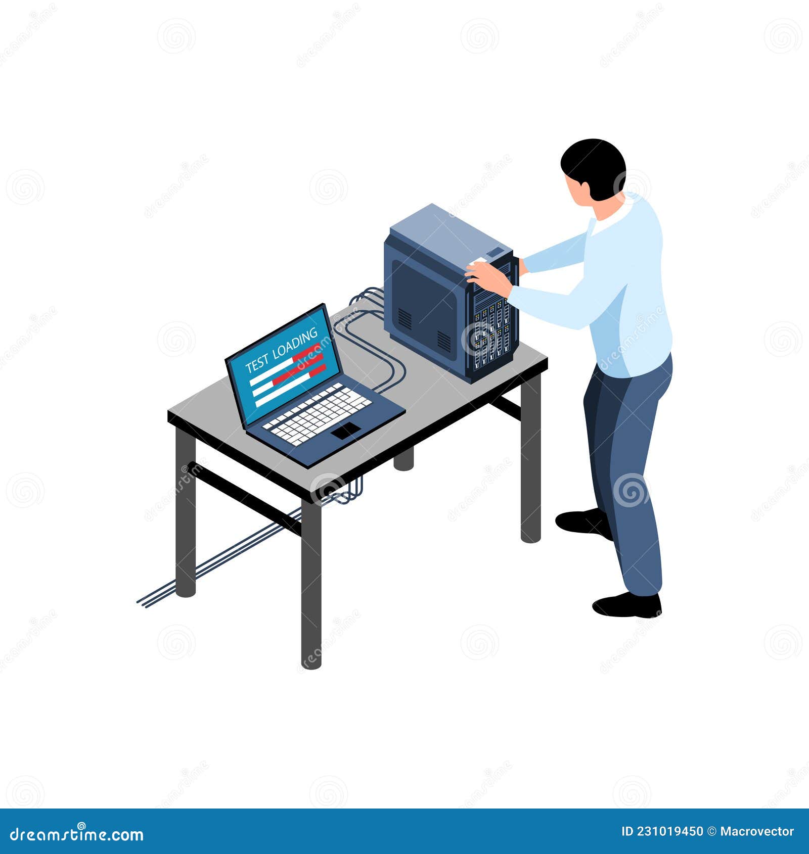 Sysadmin Isometric Icon stock vector. Illustration of hardware - 231019450