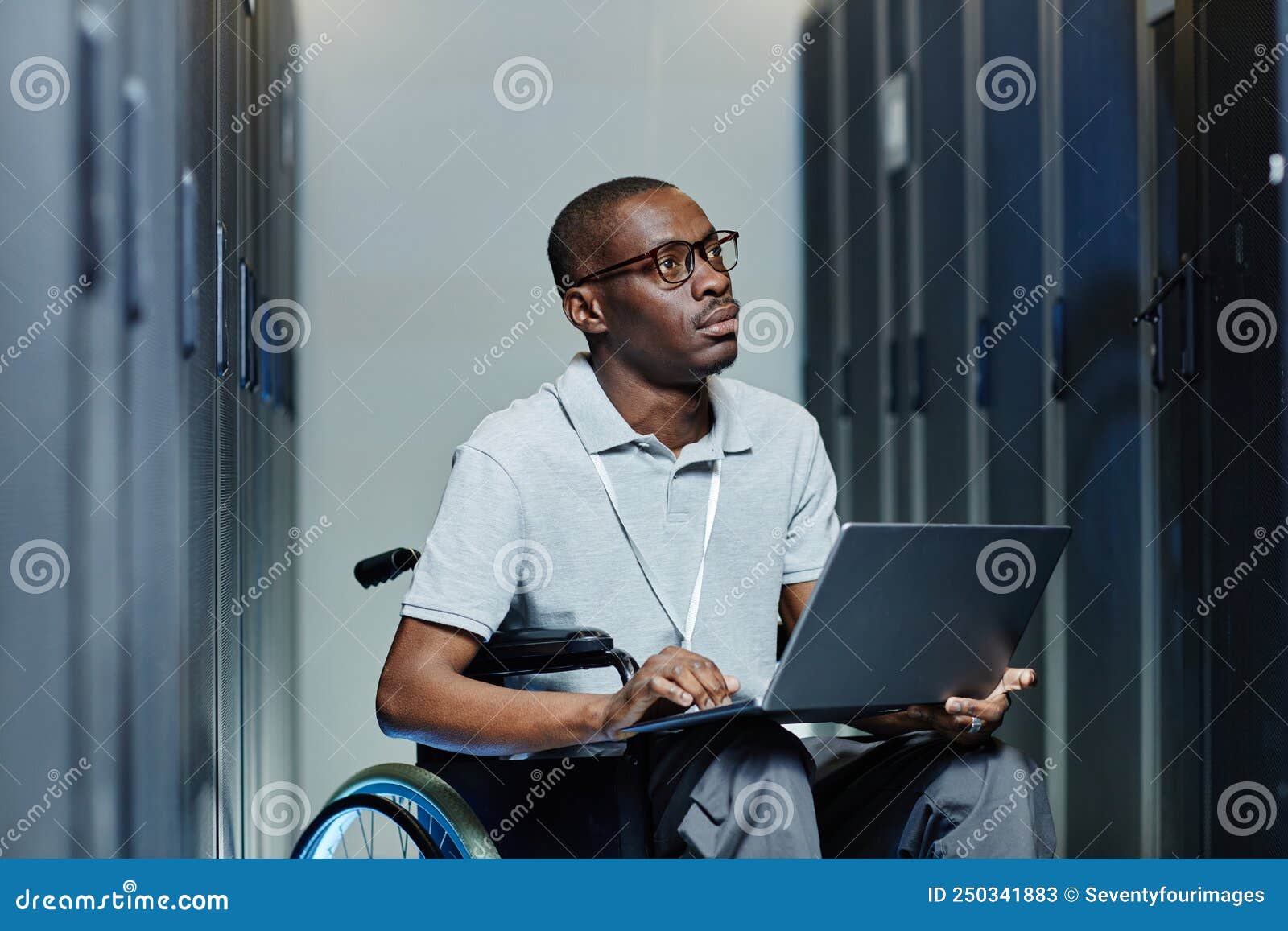 System Admin with Disability Stock Image - Image of laptop, work: 250341883