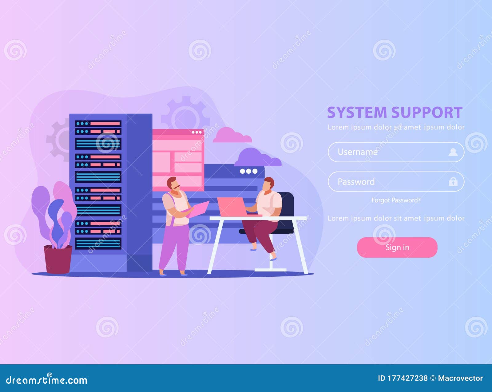 System Administator Background Stock Illustration - Illustration of ...