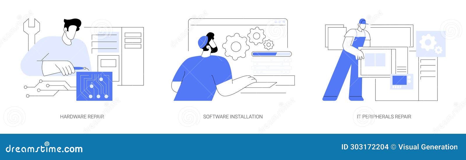 System Administration Isolated Cartoon Vector Illustrations Se Stock ...