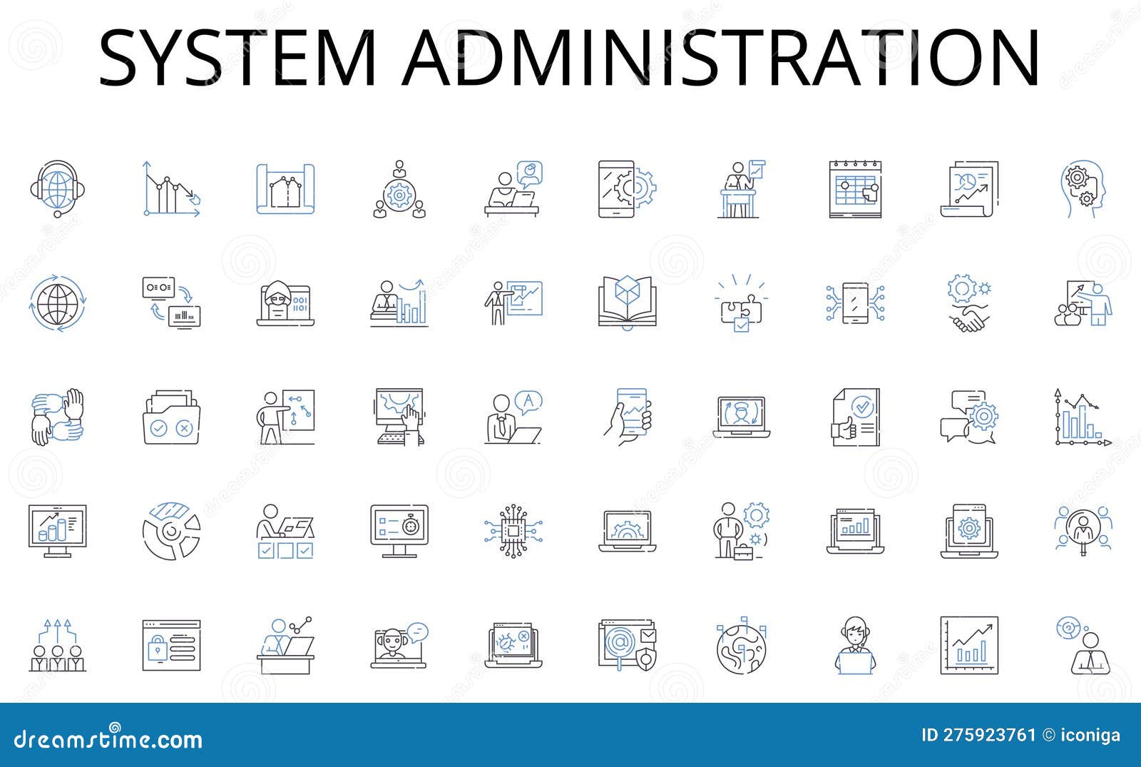 System Administration Line Icons Collection. Compliance, Examination ...
