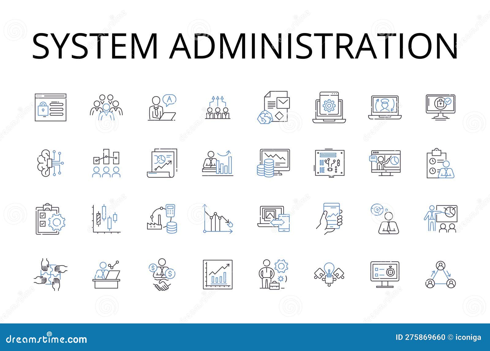 System Administration Line Icons Collection. Nerk Management ...