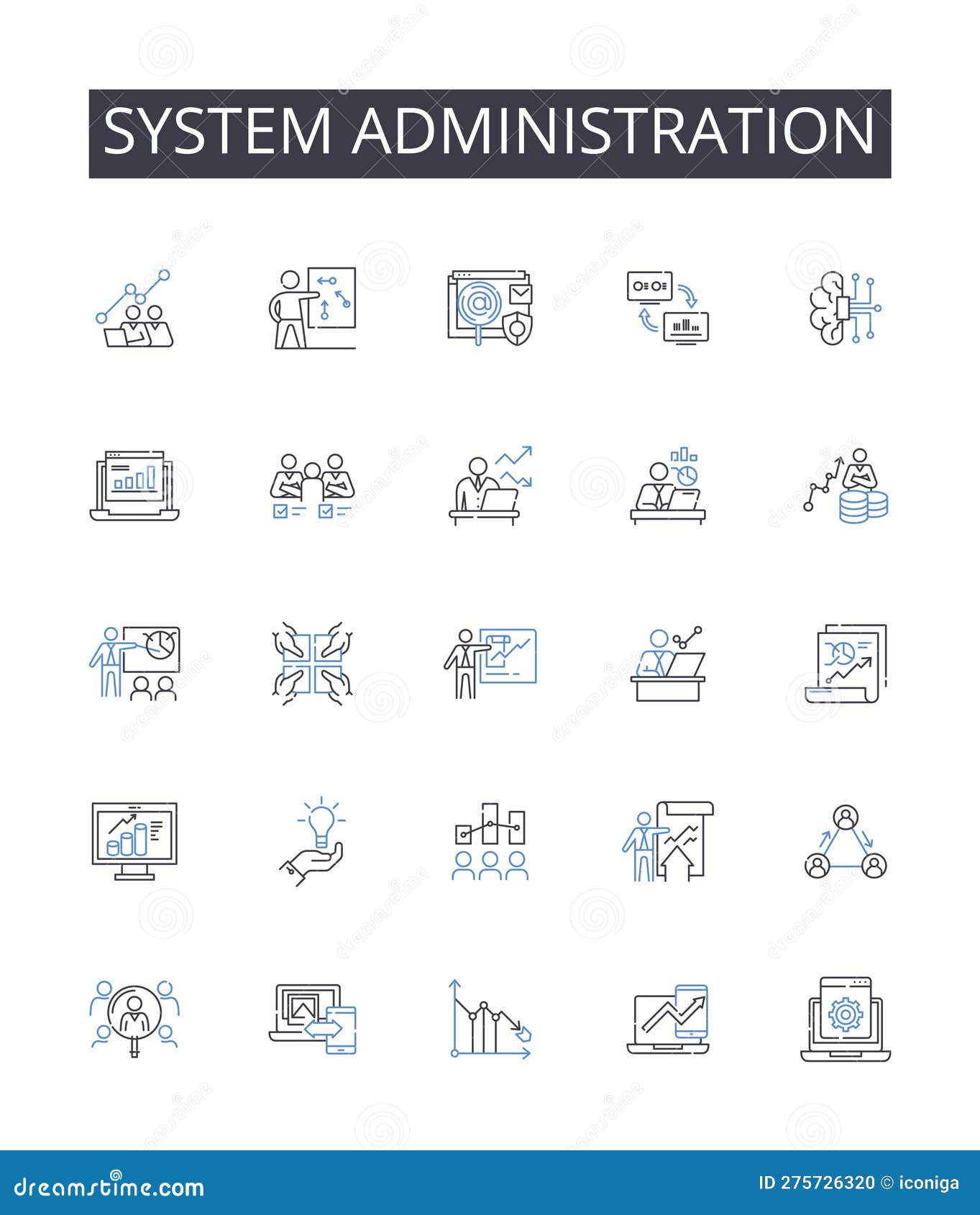 System Administration Line Icons Collection. Nerk Management ...