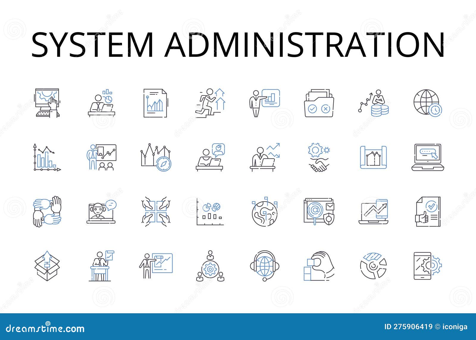 System Administration Line Icons Collection. Nerk Management ...