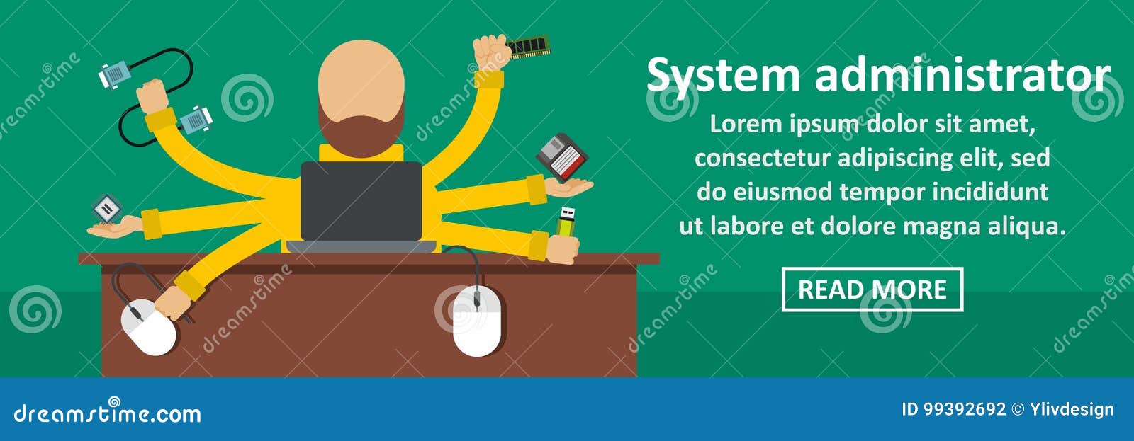 System Administrator Banner Horizontal Concept Stock Vector ...