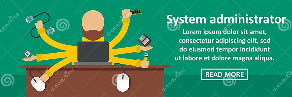 System Administrator Banner Horizontal Concept Stock Vector ...