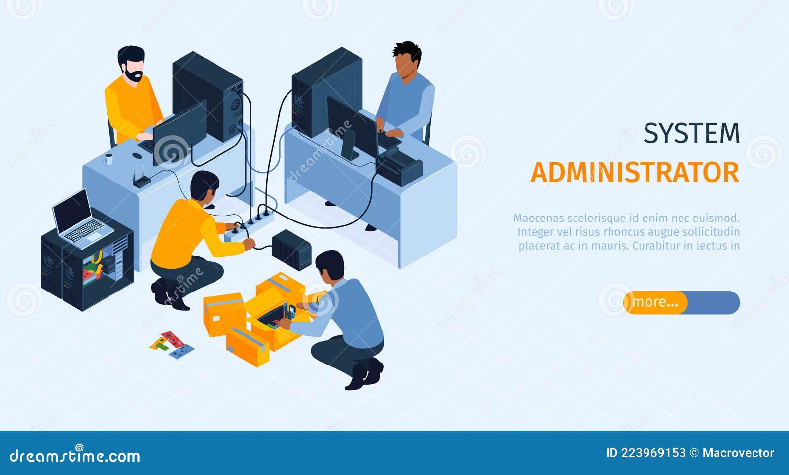 System Administrator Infographics Cartoon Vector | CartoonDealer.com ...