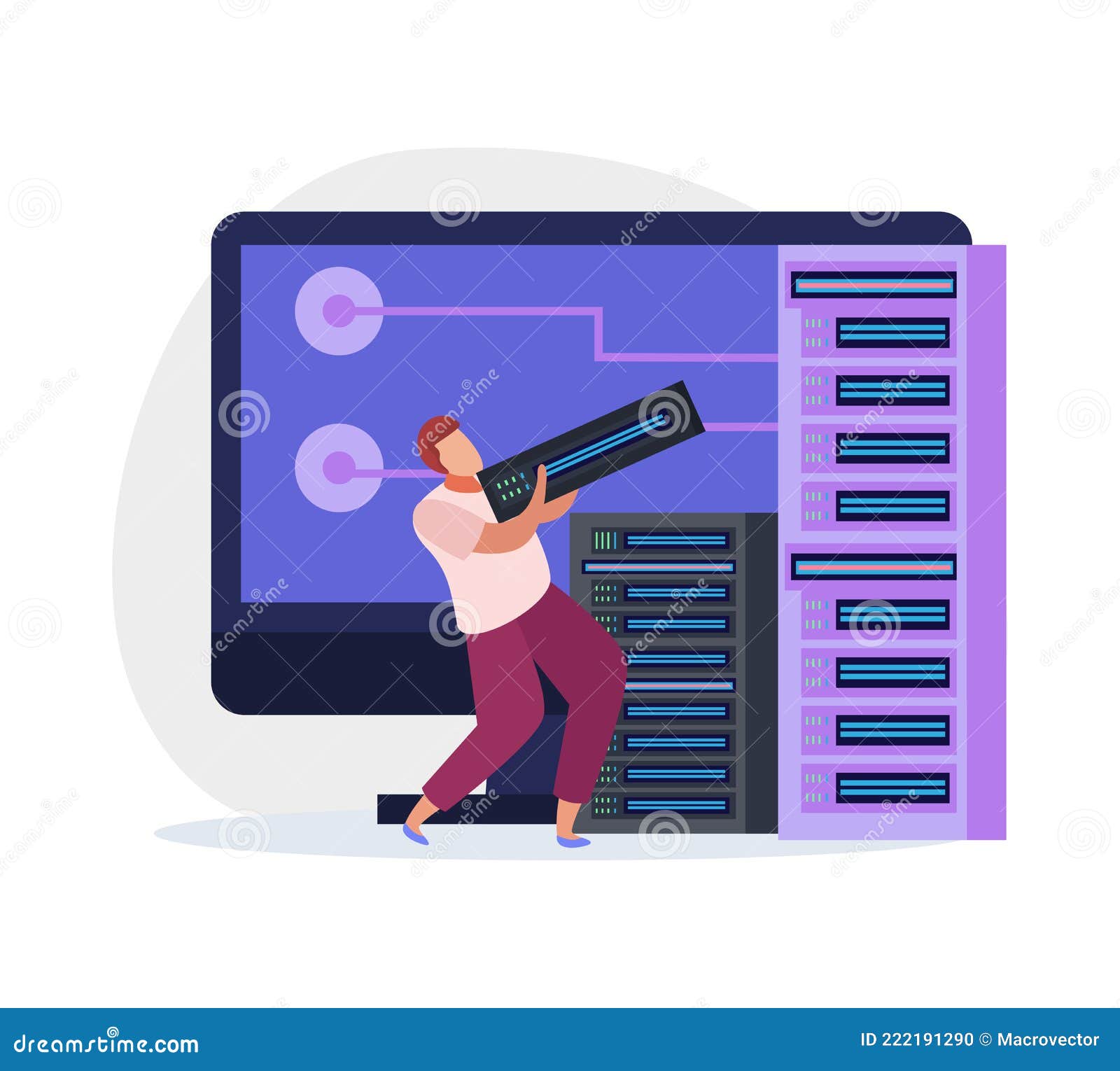 System Administrator Flat Background Cartoon Vector | CartoonDealer.com ...