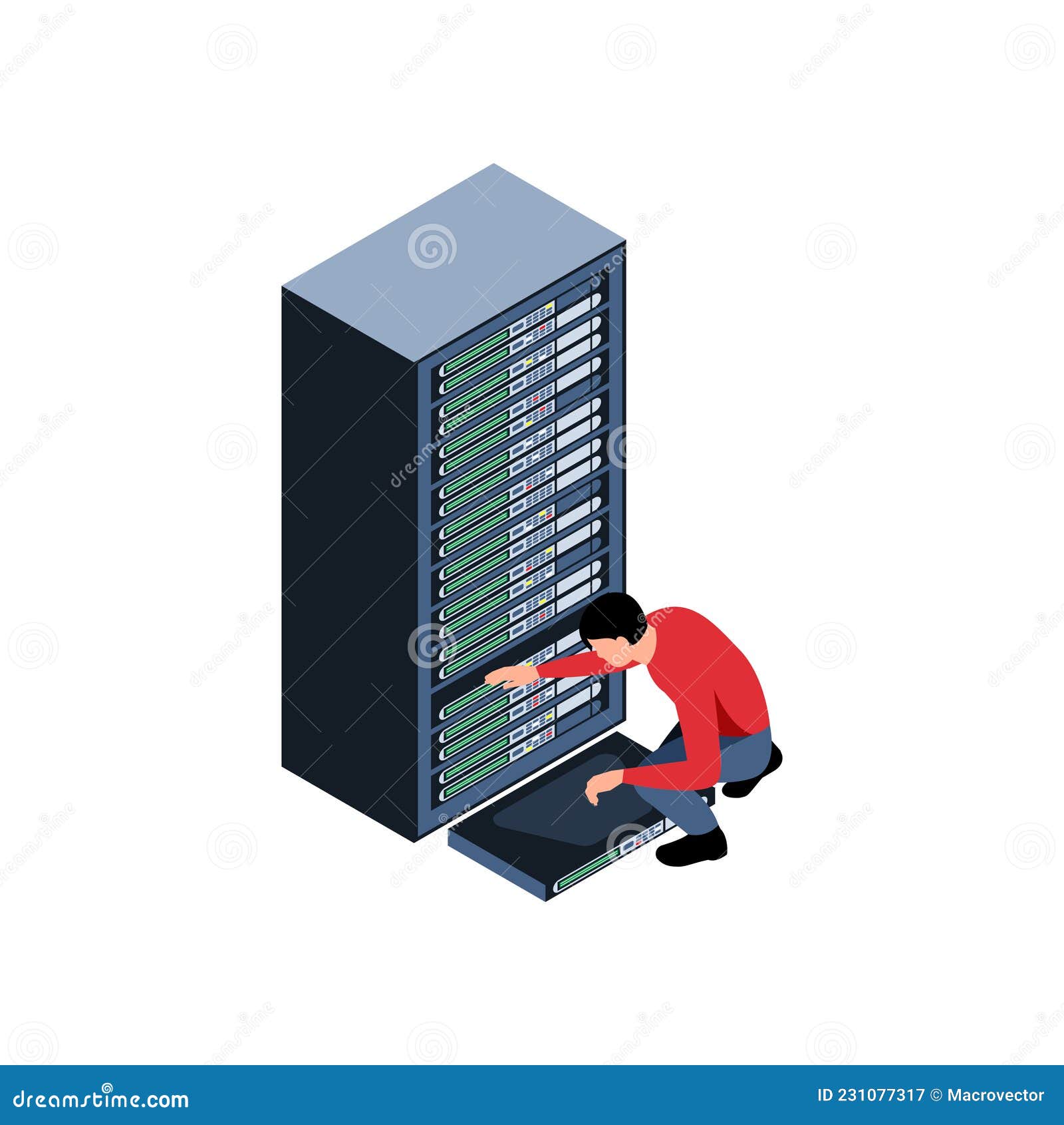 System Administrator Illustration Stock Vector - Illustration of office ...