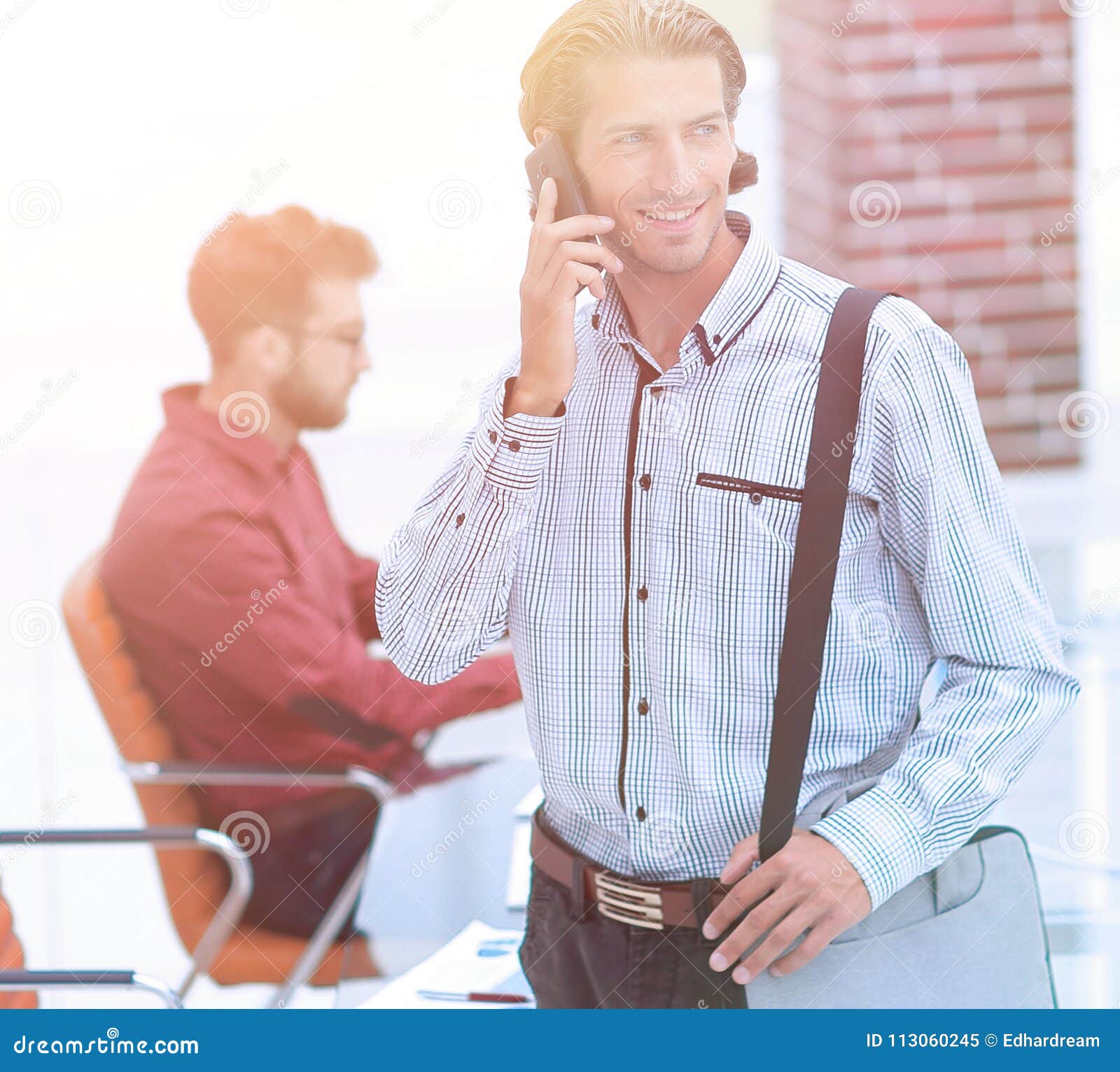 System Administrator Talking on the Phone Stock Image - Image of male ...