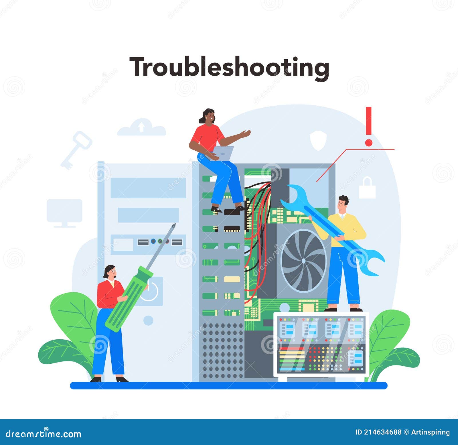 System Administrator. Technical Work With Server Troubleshooting Vector ...