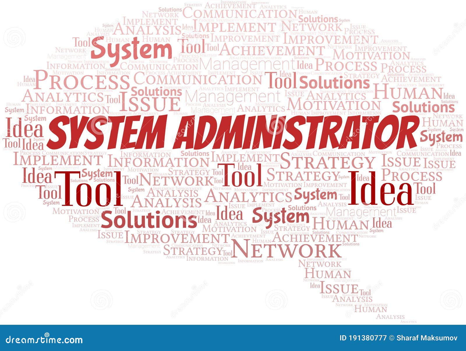 System Administrator Typography Vector Word Cloud. Stock Vector ...