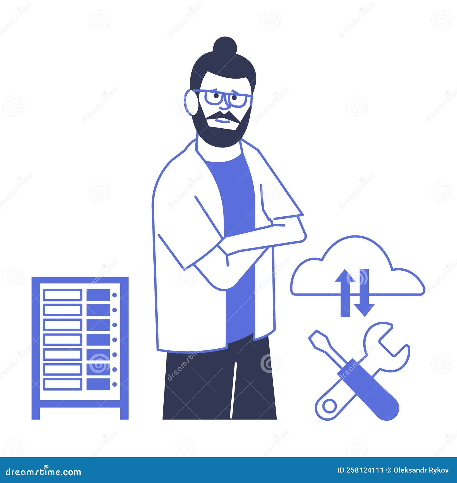 System Administrator. stock vector. Illustration of server - 258124111 System Administrator. stock vector. Illustration of server - 258124111