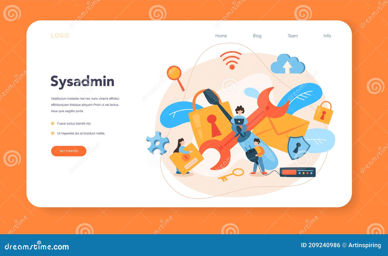 System Administrator Web Banner or Landing Page Stock Vector ...