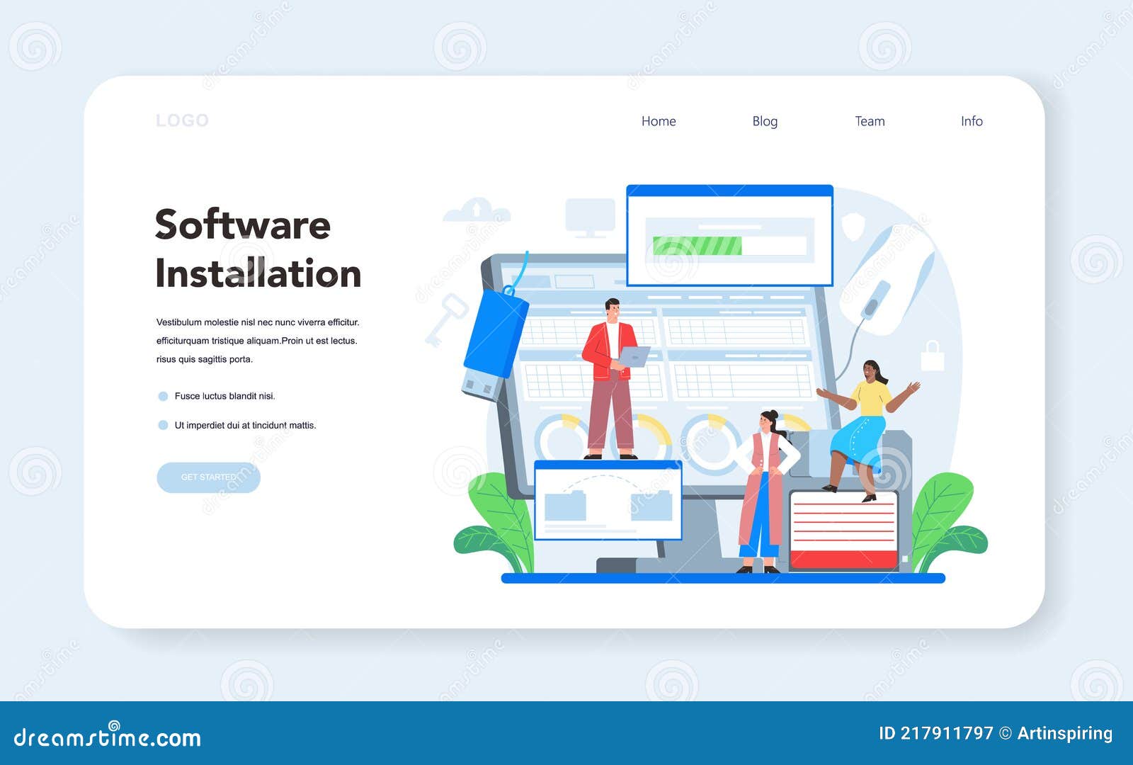 System Administrator Web Banner or Landing Page Set. Technical Work ...