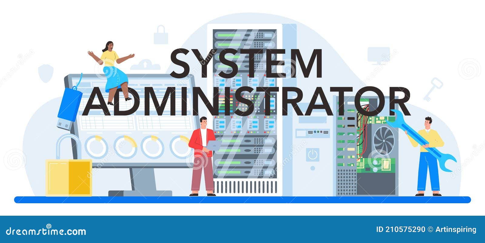 System Administrator Web Banner or Landing Page Set. Technical Work ...
