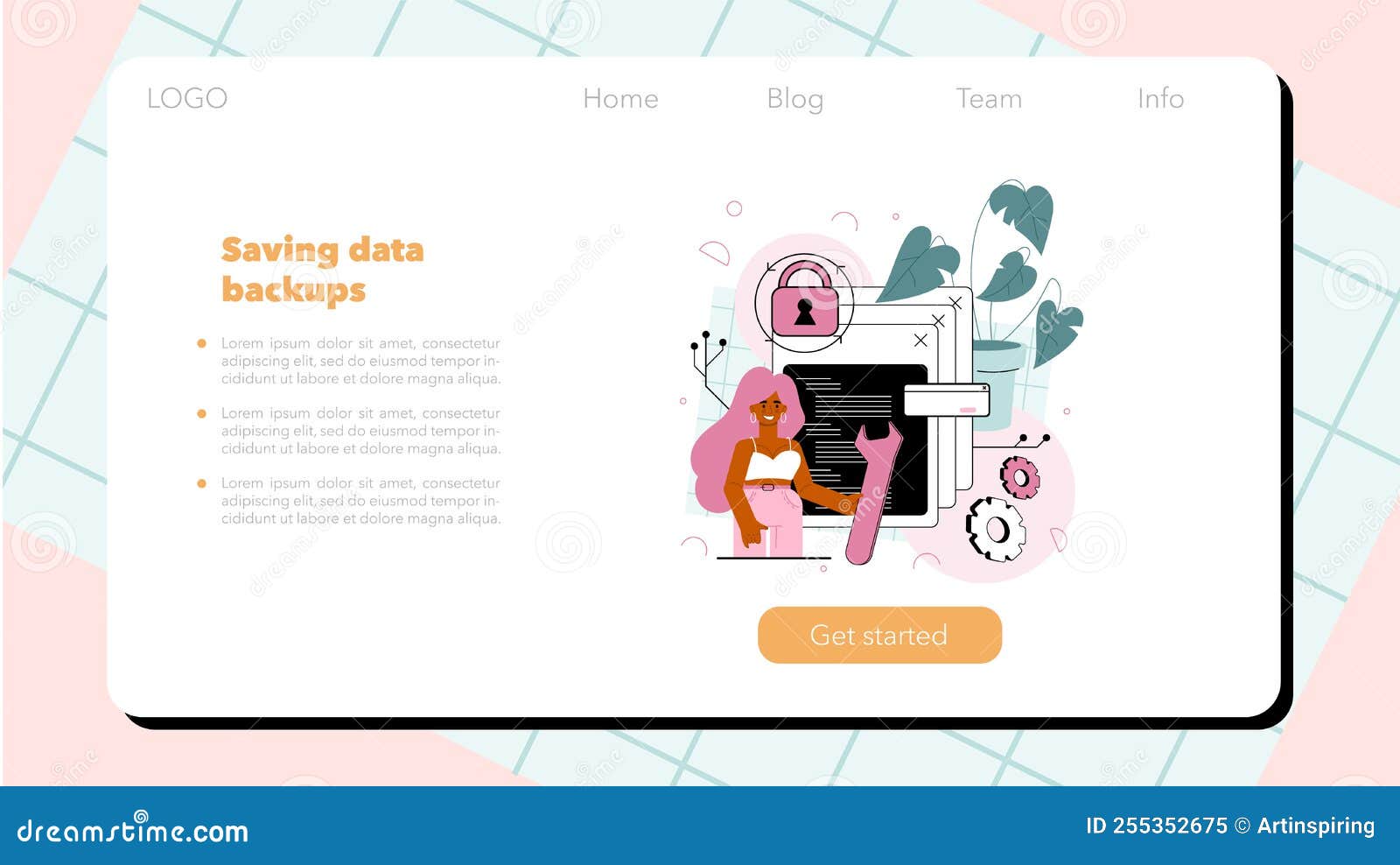 System Administrator Web Banner or Landing Page. Technical Work Stock ...