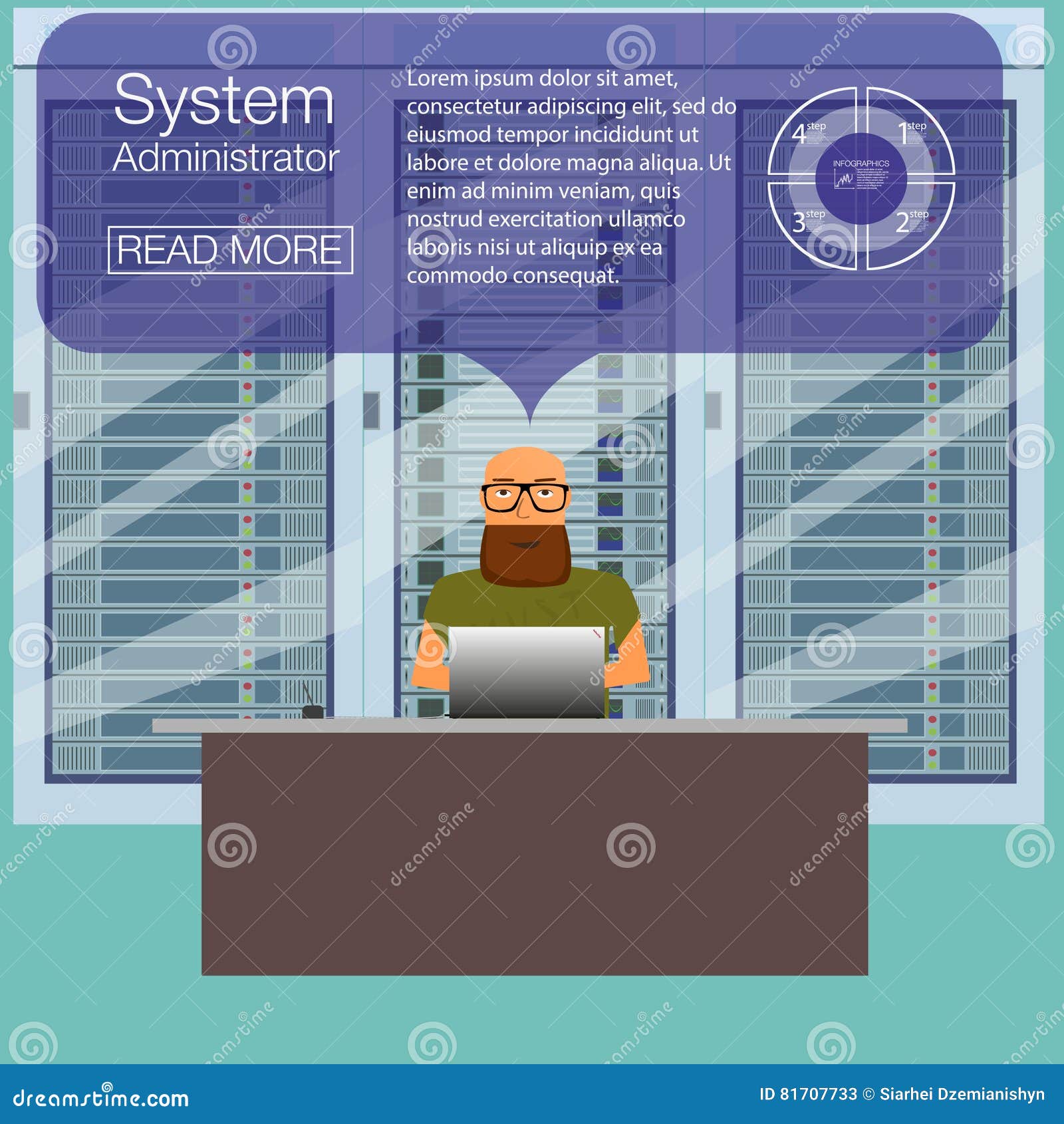 System Administrator for Work. it Administrator Banners. Flat ...