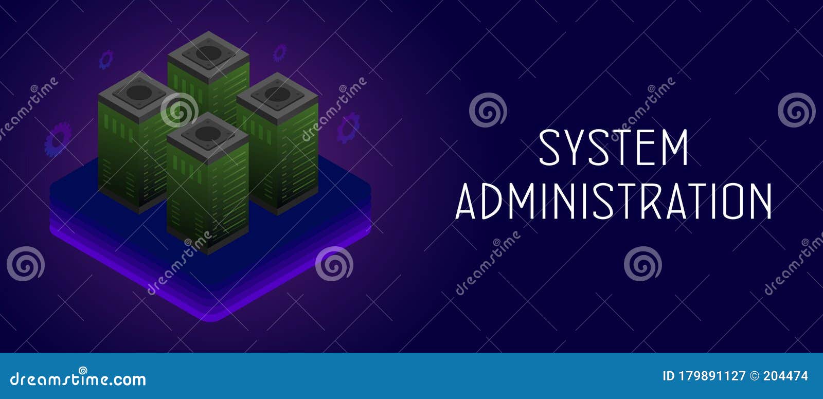 System Administrators or it Sysadmin Horizontal Banner with Server ...