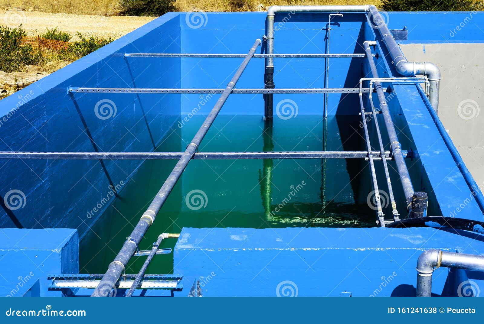 System Air Diffuser Undertaking Wastewater Treatment Stock Photo ...