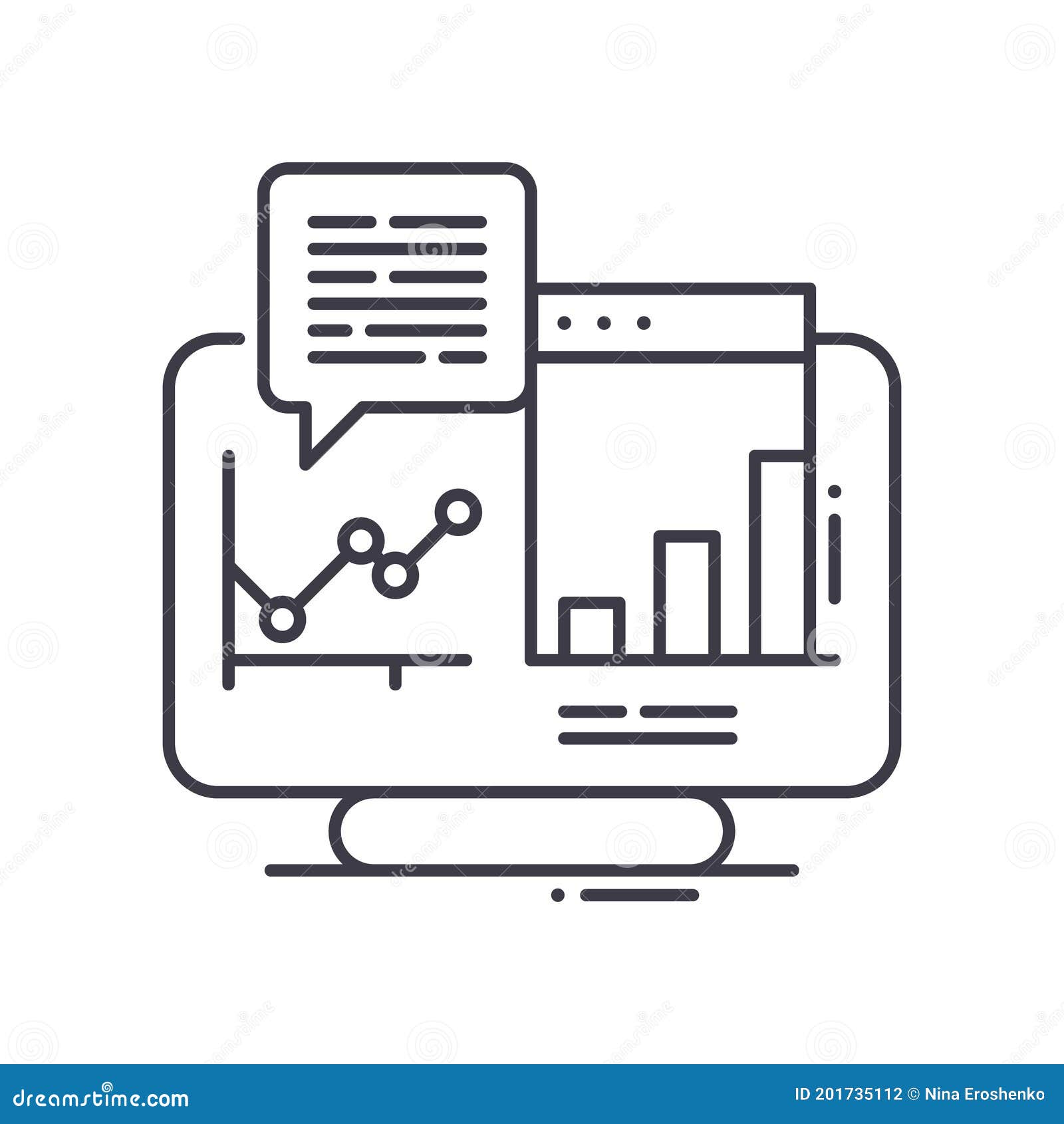 System Analysis Icon, Linear Isolated Illustration, Thin Line Vector ...
