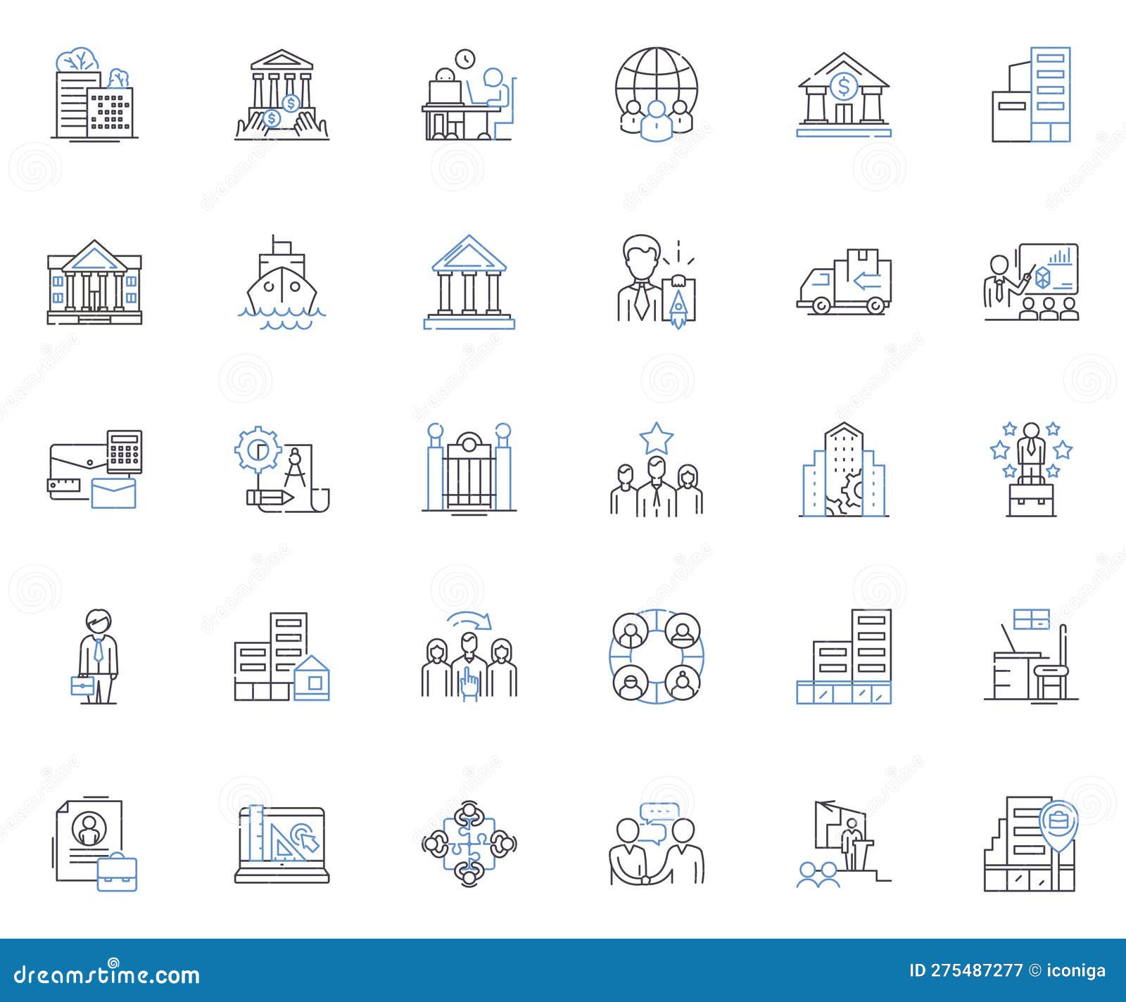 System Analysis Line Icons Collection Requirements Design Modeling