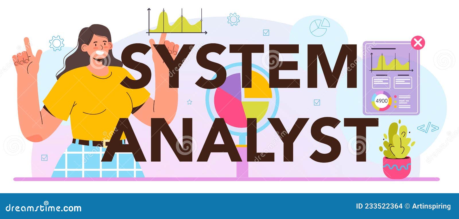 System Analyst Web Banner or Landing Page Set. it Technologies Stock ...