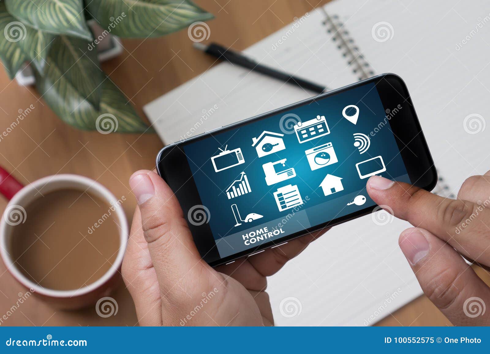 System App Remote Home Control System on Phone Real Estate Concept ...