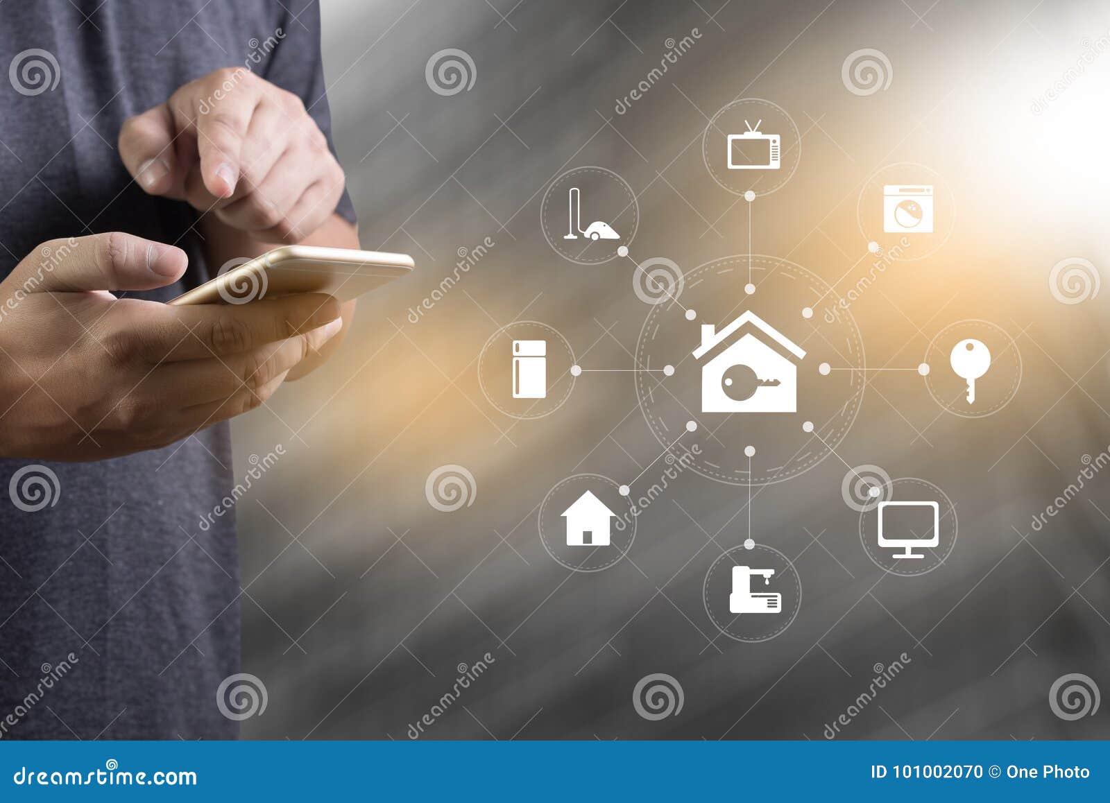 System App Remote Home Control System on Phone Real Estate Concept ...