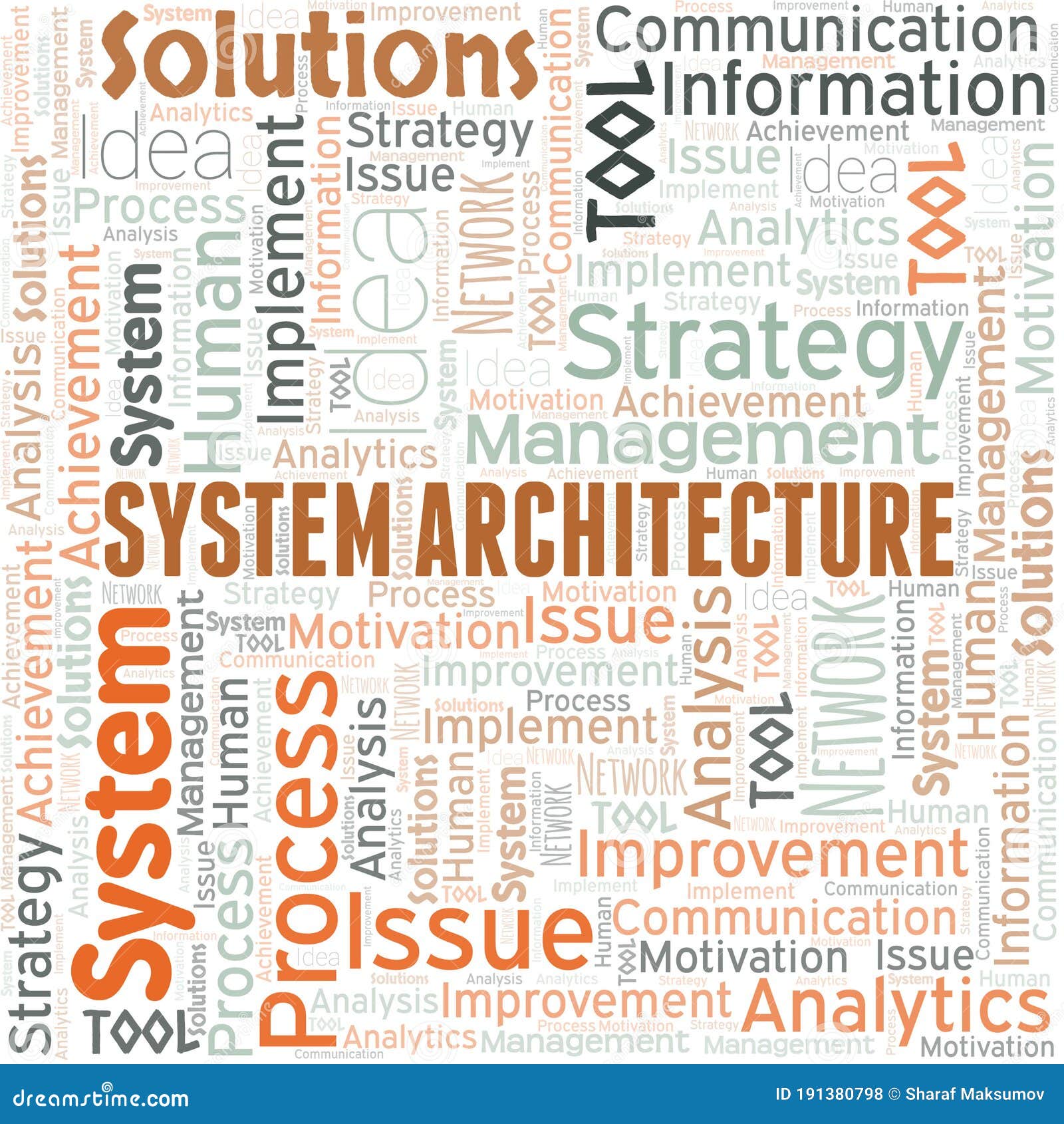 System Architecture Typography Vector Word Cloud. Stock Vector ...