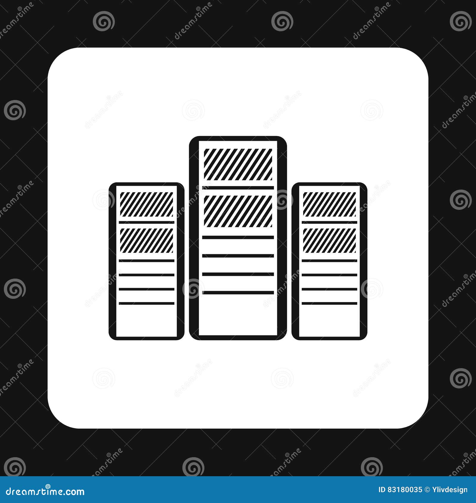 System Blocks of Computers Icon, Simple Style Stock Vector ...