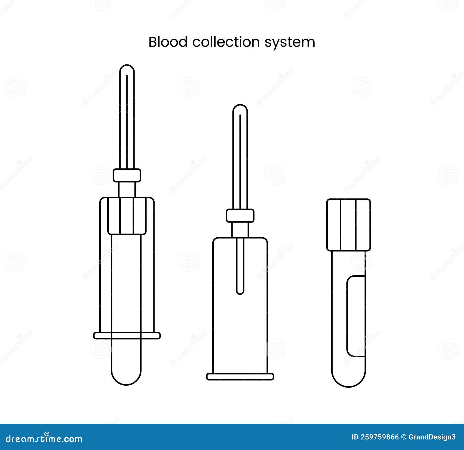 System for Blood Sampling for Analysis, Line Icon in the Vector of ...