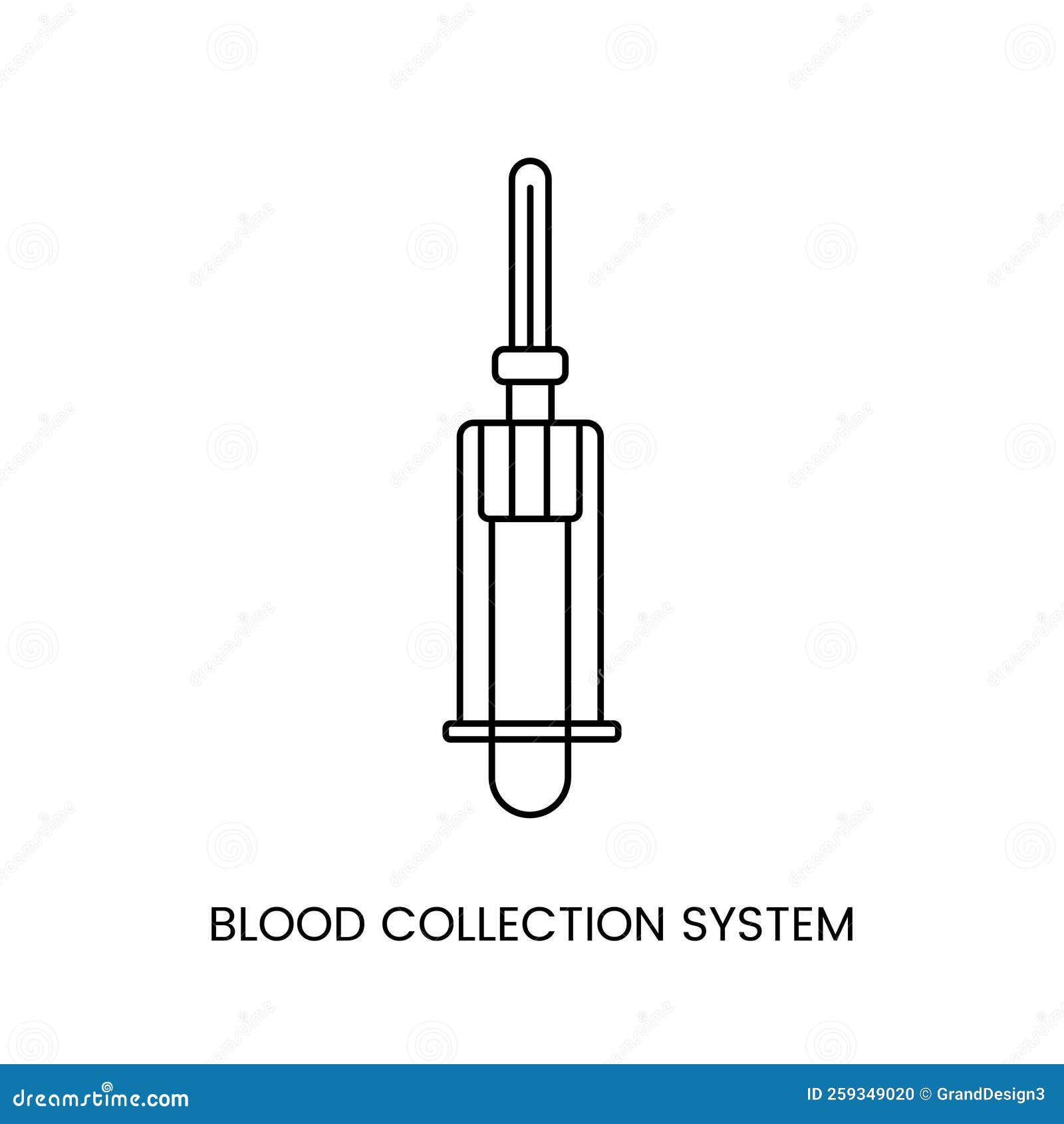 System for Blood Sampling for Analysis, Line Icon in the Vector of ...