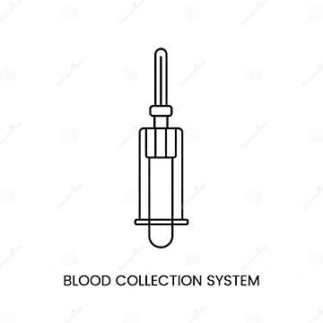 System for Blood Sampling for Analysis, Line Icon in the Vector of ...