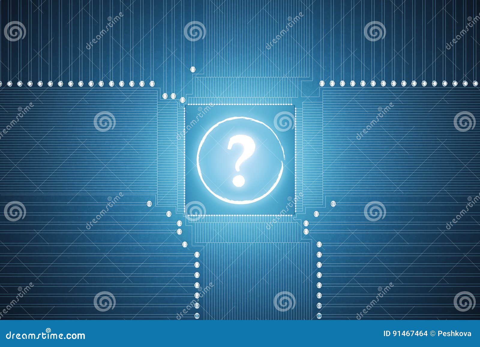 System Board with Question Mark Stock Illustration - Illustration of ...