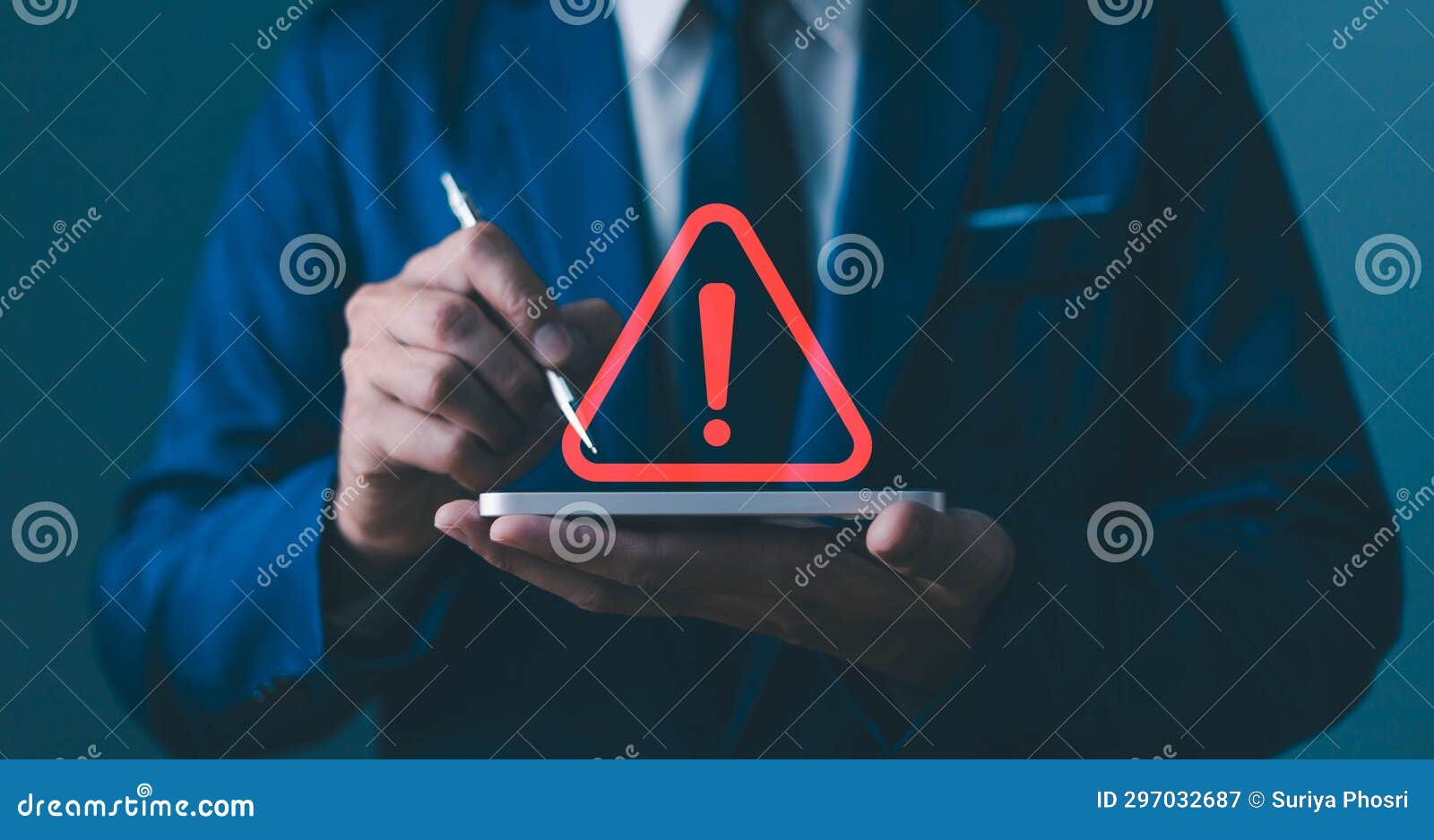 System Caution Warning Concept, Information Data Leak Warn Spam Attack ...