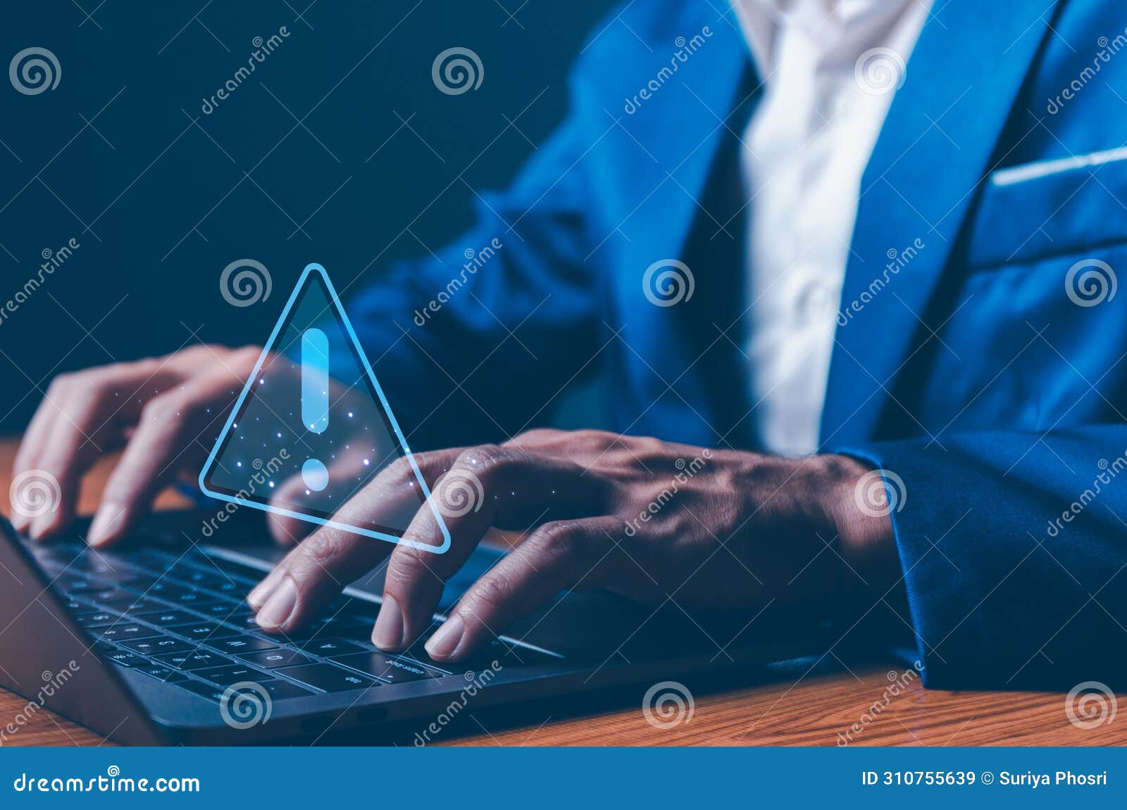 System Caution Warning Concept, Information Data Leak Warn Spam Attack ...