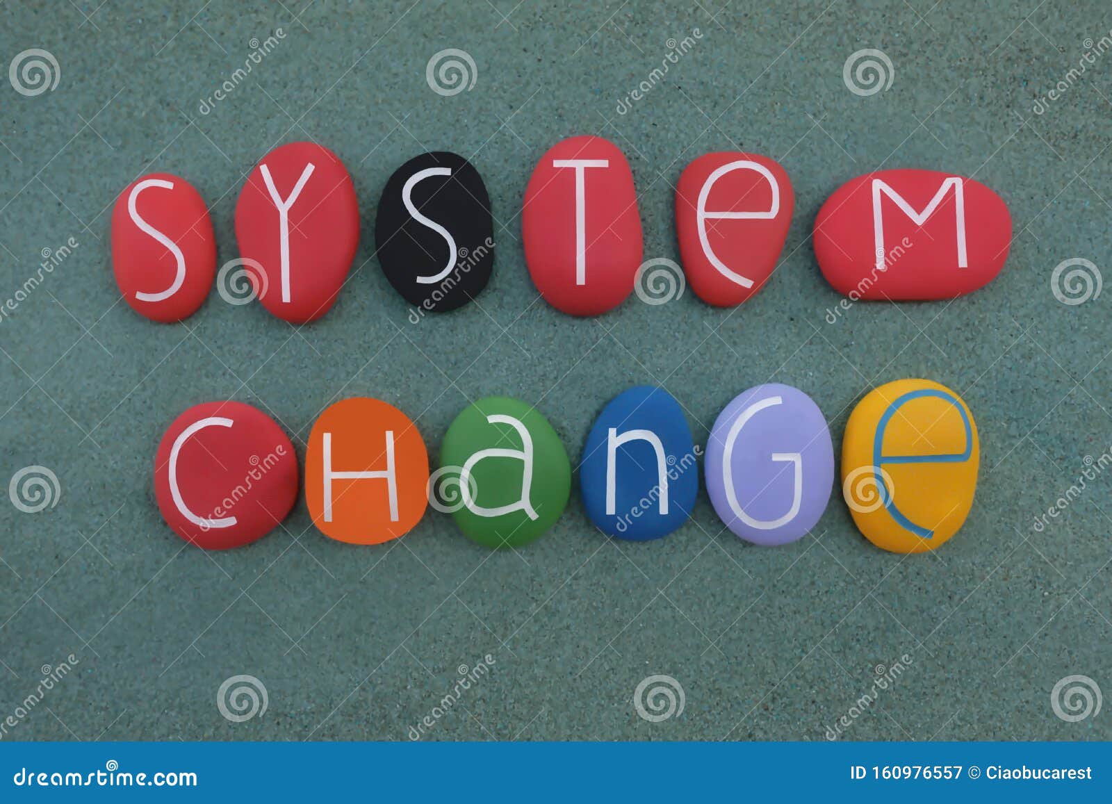 System Change Not Climate Change, Slogan Text Composed with Colored ...