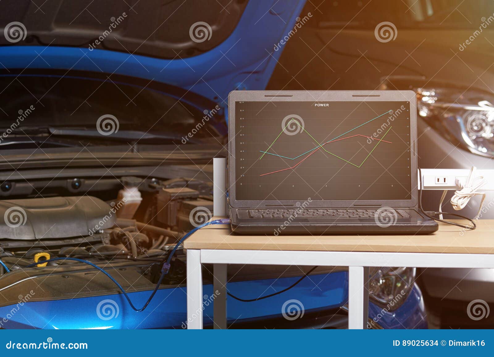 System for Computer Car Diagnostic Stock Photo - Image of shop ...