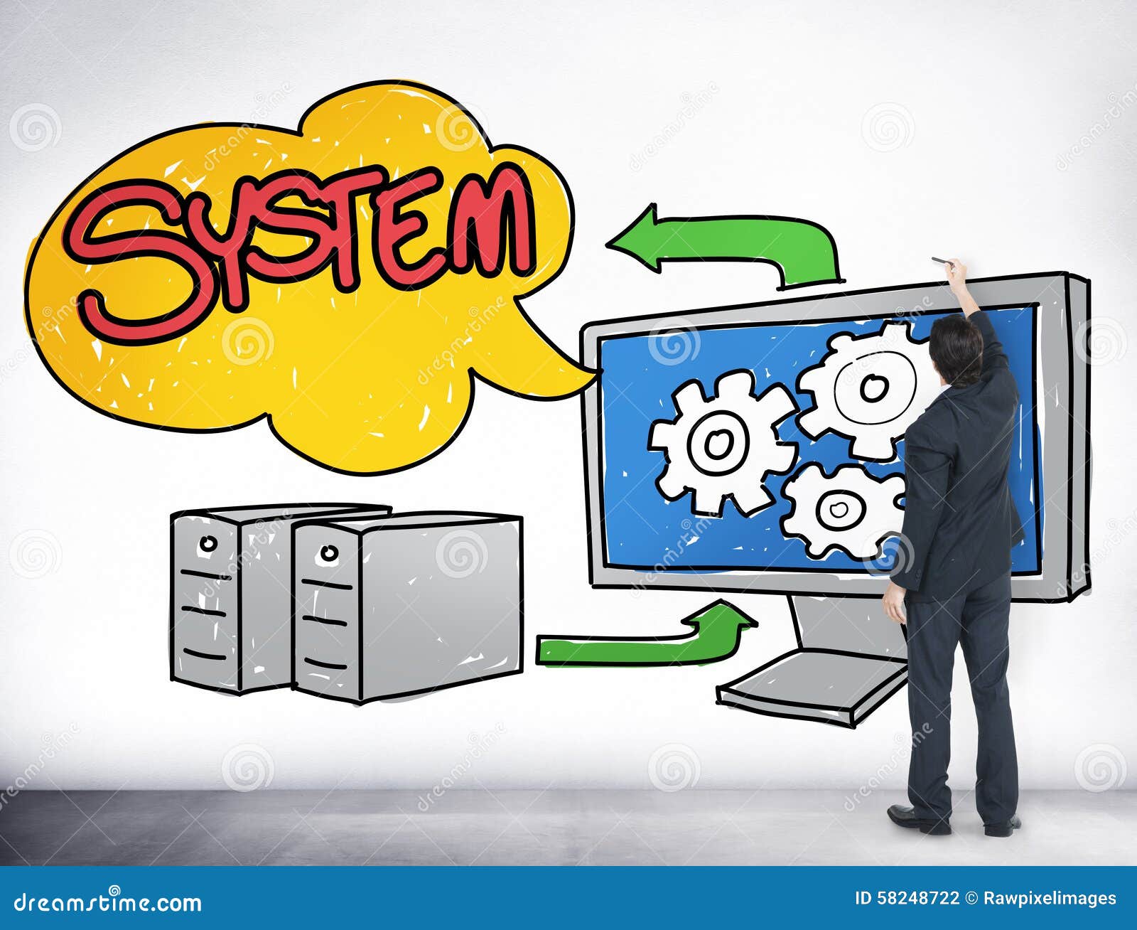 System Connection Technology Data Networking Concept Stock Photo ...