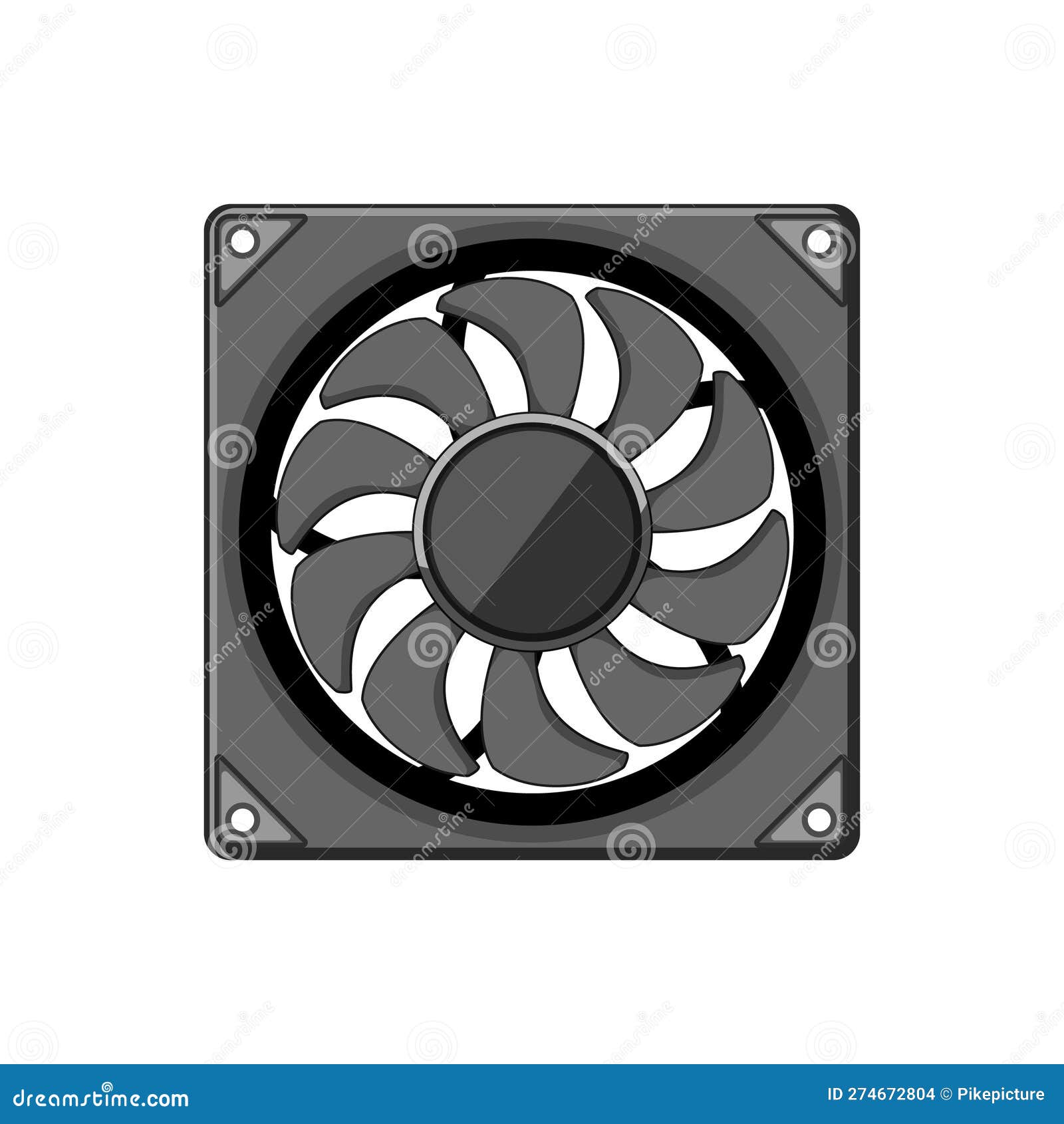 System Cooling Fan Pc Cartoon Vector Illustration Stock Vector ...