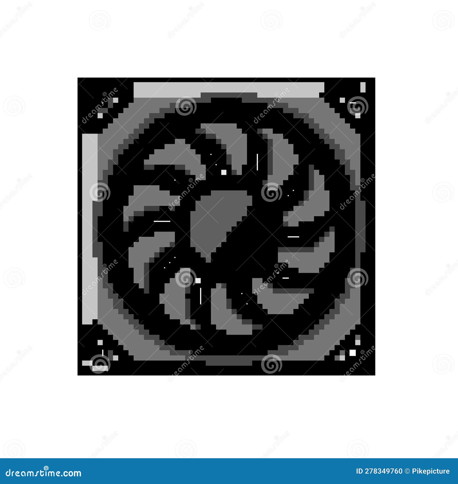 System Cooling Fan Pc Game Pixel Art Vector Illustration Stock Vector ...