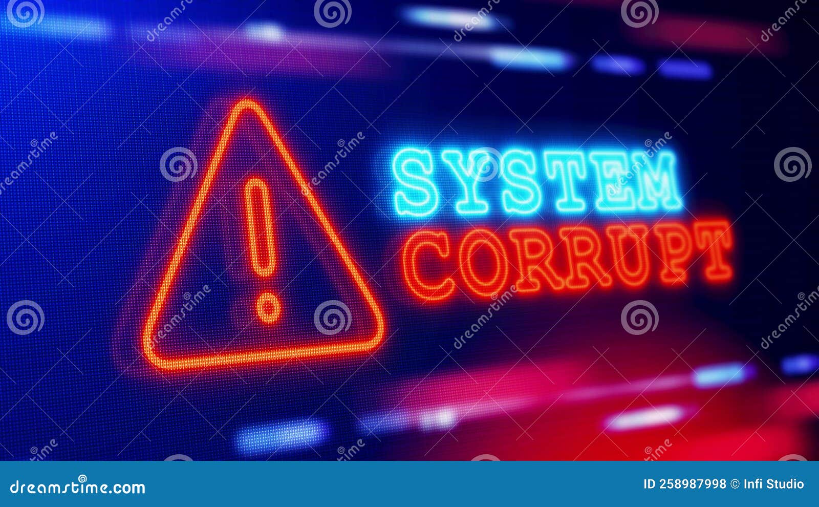 System Corrupt Warning Alert Screen Loop Blinking Glitch Animation ...