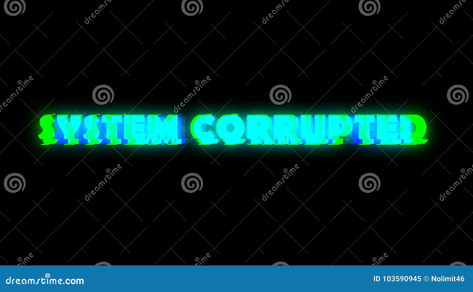 System Corrupted Text with Bad Signal. Glitch Effect Stock Illustration ...