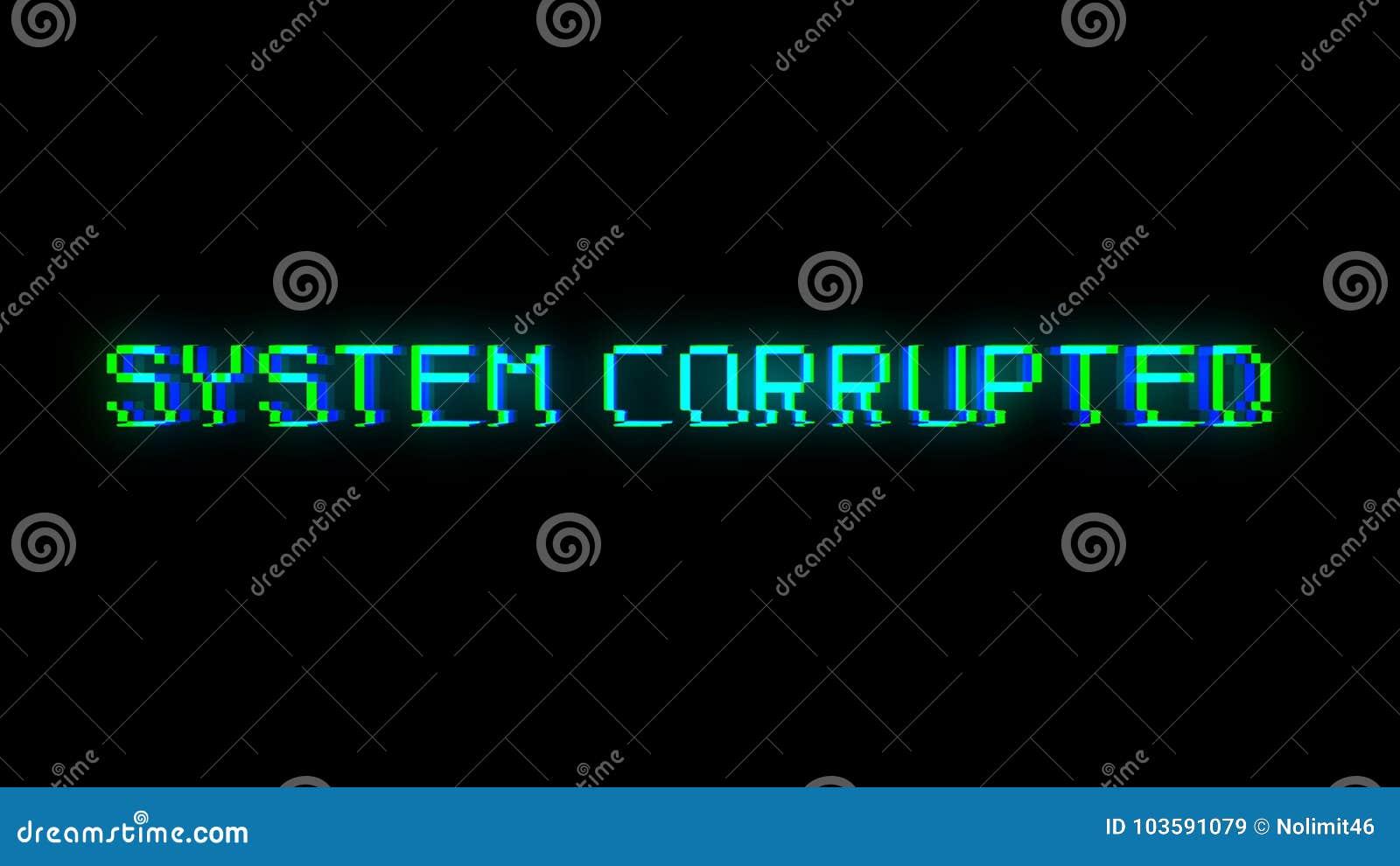 System Corrupted Text with Bad Signal. Glitch Effect Stock Illustration ...
