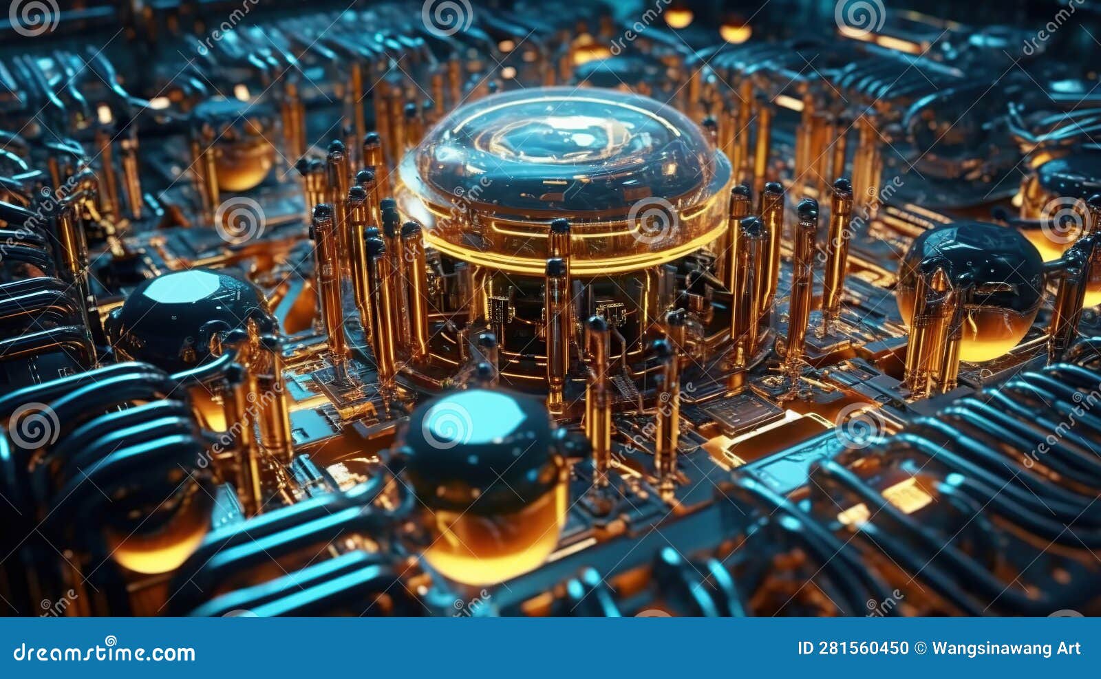 System Digitization Processor AI Generated Image Stock Illustration - Illustration of chip ...