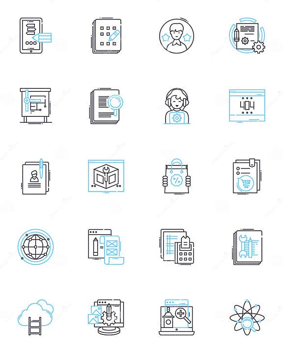 System Engineering Linear Icons Set. Integration, Analysis, Design, Development, Optimization ...