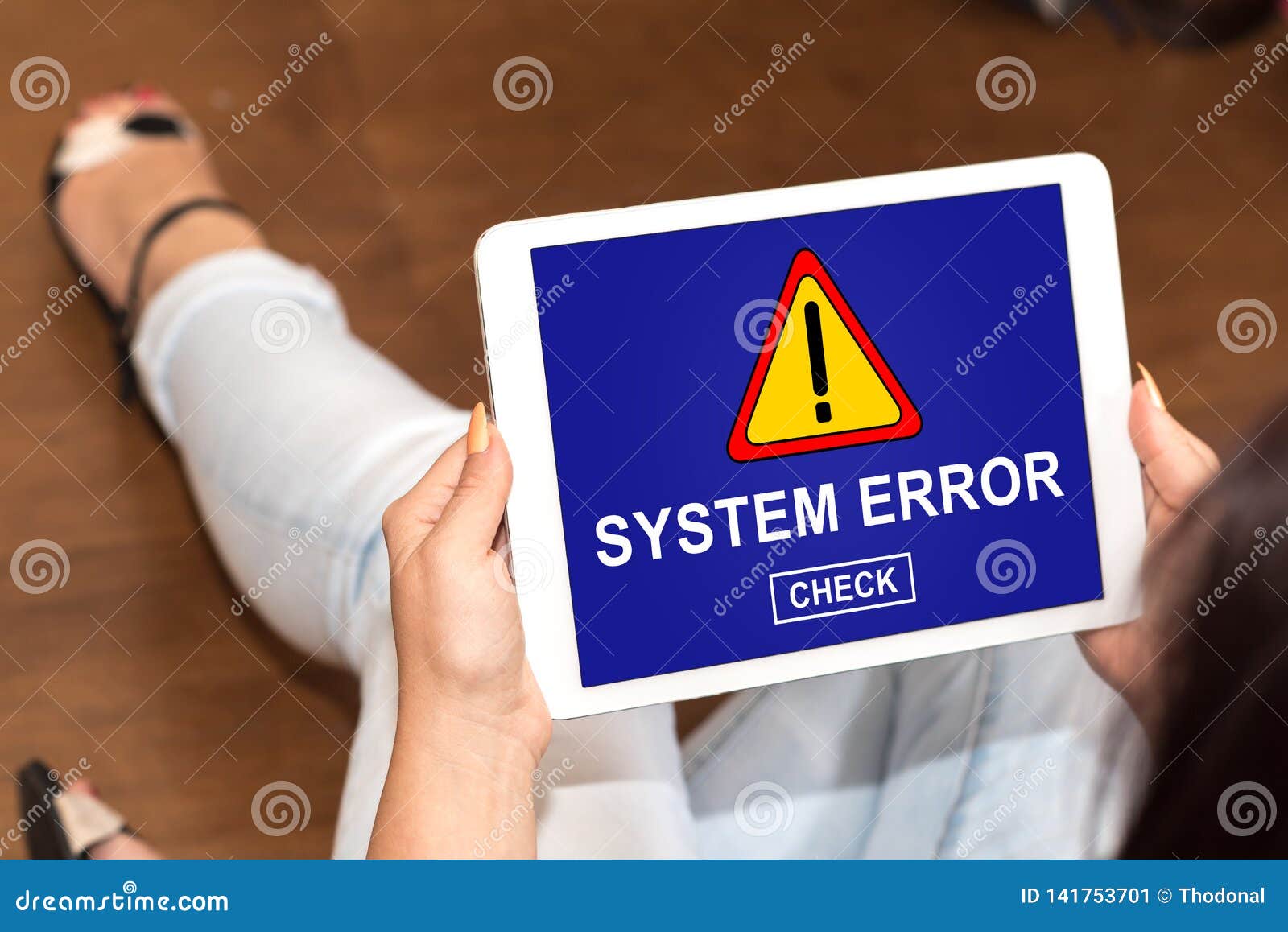 System Error Concept on a Tablet Stock Image - Image of internet, alert ...