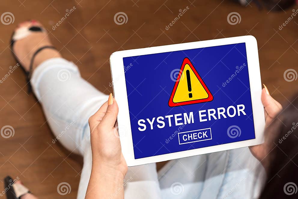 System Error Concept on a Tablet Stock Image - Image of internet, alert ...